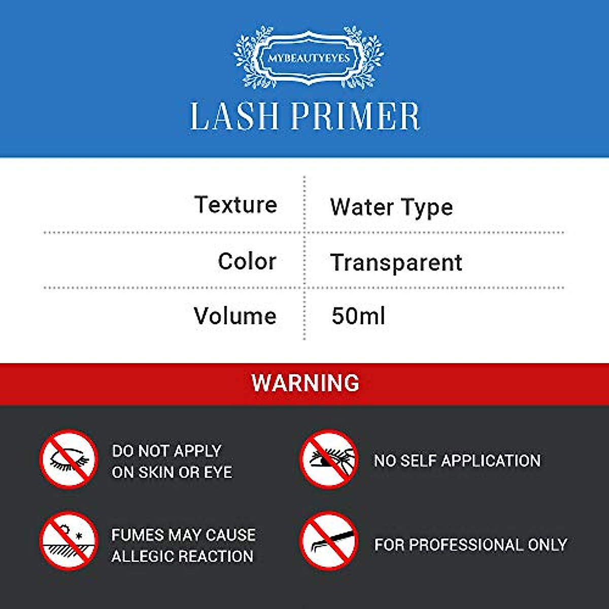 Lash Primer for Eyelash Extension 1.7 FL/oz (50ml) / Pre-Treatment for Semi Permanent Eyelash/Easily Removes Proteins and Oils/Oil Free/Longer Extension Retention (1.7 FL/oz (50ml))