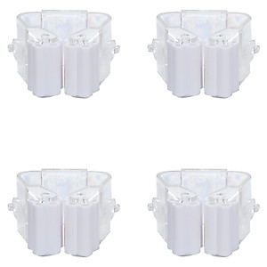 4PCS Mop Broom Holder No Drill Stainless Steel, Mop Broom Organizer Wall Mounted Heavy Duty with Hooks Hanger, Storage Rack Self Adhesive for Bathroom, Kitchen, Office (White)