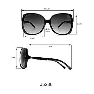 Jessica Simpson Womens J5236 Oversized Rectangular Sunglasses With Uv400 Protection. Glam Gifts For Her, 60 Mm, Black, 60 Mm US