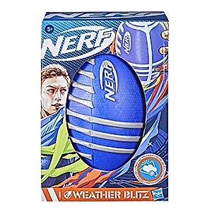 NERF Weather Blitz Foam Football, All Weather Play, Water-Resistant, Easy to Hold Grips, Indoor & Outdoor Sports Toys for 5 Year Old Kids