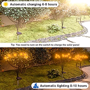 Inscrok Halloween Decorations Outdoor Solar Garden Lights, 5Pack 40LED Swaying Firefly Lights Halloween Pumpkin Lights, Waterproof Solar Halloween Path Lights for Yard/Garden/Lawn/Party Decor