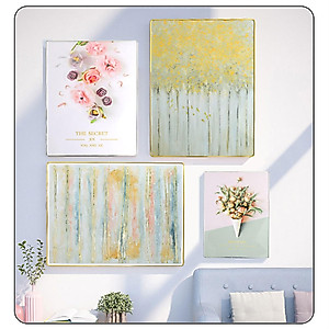 LKYJD U-Shape Edge Banding, 50m PVC Self Adhesive Veneer Edging Trim, Flexible Mirror Border, Peel and Stick Trim Molding for Picture Frame(Gold,18mm)