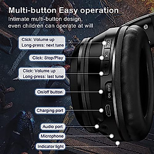 SIMGAL Bluetooth Cat Ear Headphones for Kids, Wireless & Wired Mode Foldable Headset with Mic, RGB LED Light, for Girls School Gaming, Compatible with Mobile Phones PC Tablet