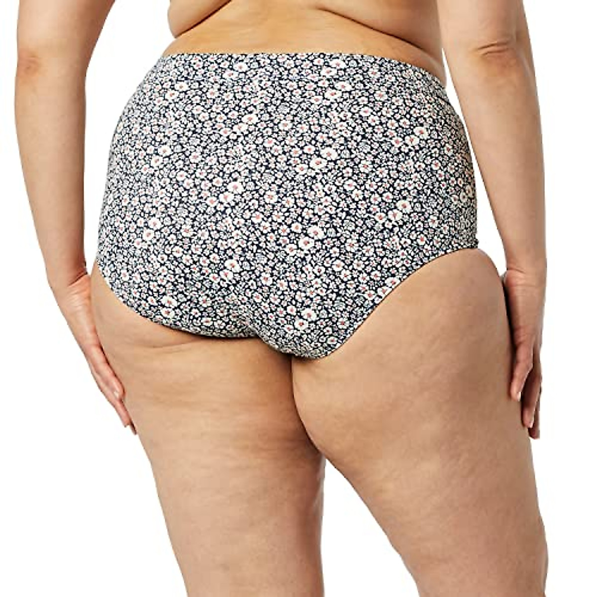 Amazon Essentials Women's High-Waist Bikini Bottoms, Ditsy Floral, Large