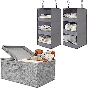 GRANNY SAYS Bundle of 2-Pack Hanging Organizer & 1-Pack Extra Large Rectangle Storage Bin