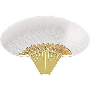 YFEIQI 10 Pcs Lot White Paddle Fan -Decorative Fans - Paper Party Decorative Electric Home Portable Wall Fans Decorative Fans Hand Lace White Japanese Cattail Paper Drawer Desktop Connec (10 Pcs)