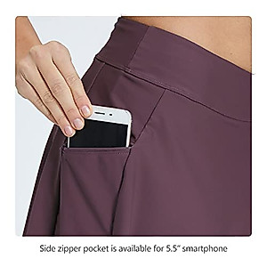 baleaf Women's High Waisted Swim Skirt Bikini Tankini Bottom with Side Pocket Wine Red Size L