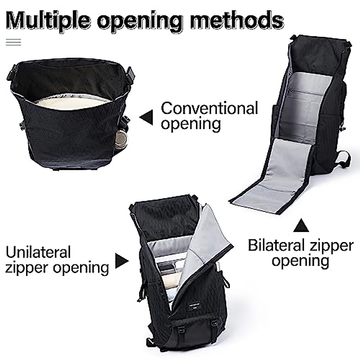 Hanke multifunctional carry on travel backpack Fits 15.6 inch latpot，Lightweight hiking backpack for women & men，Waterproof Friendly Durable Rucksack Weekender Bag Daypack.(Graphite Black)