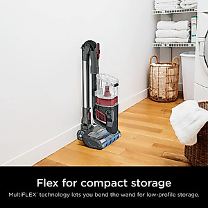 Shark WZ440H Vertex Ultra Lightweight Cordless Stick Vacuum with DuoClean PowerFins, Crevice Tool, Removable Handheld, MultiFLEX, 50 min Runtime, Silver/Red (Renewed)