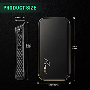 FVION Angled Nail Clippers, Ingrown Toenail Clipper for Thick Nails, Slant Curved Blade Nail Cutters Ingrown Nail Pain Relief Tool