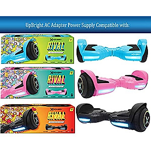 UpBright 3-Prong 42V AC/DC Adapter Compatible with Hover-1 Rival H1-RVL 36V 2.0Ah Li-ion Battery EU-H1-RVL-KDBLU EU-H1-RVL-KDPNK EU-H1-RVL-KDBLK XHover-1 FY0184200400B 42VDC 0.4A Power Supply Charger