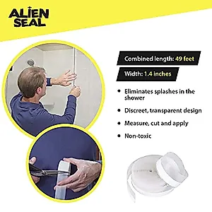 Alien Draft Seal Insulation Tape 49 Feet Transparent Silicone Weather Stripping Door Seal Strip and Under Door Draft Stopper for Window Seal and Door Bottom Seal As Seen On TV