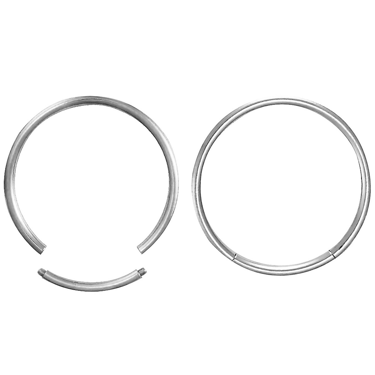 Forbidden Body Jewelry Set of 18g 7/16 Inch Surgical Steel Seamless Segment Hoop Piercing Rings