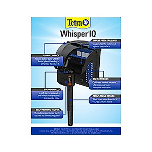 Tetra Whisper IQ Power Filter 20 Gallons, 130 GPH, with Stay Clean Technology