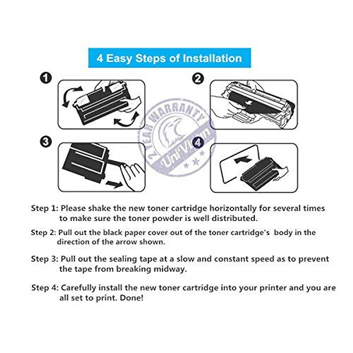 Compatible TN760 Black Toner (With Chip) Replacement for Brother TN760 TN730 Toner Cartridge fits for Brother HL-L2350DW HL-L2370DW HL-L2390DW HL-L2395DW DCP-L2550DW MFC-L2710DW Printers -1 x Black