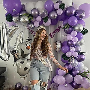 Msiveavz Purple White Party Balloons,Purple Balloons 50 Pcs 12 inch Purple and White Balloons Purple White Silver Latex Balloons For Wedding Baby Shower Birthday Party Decoration