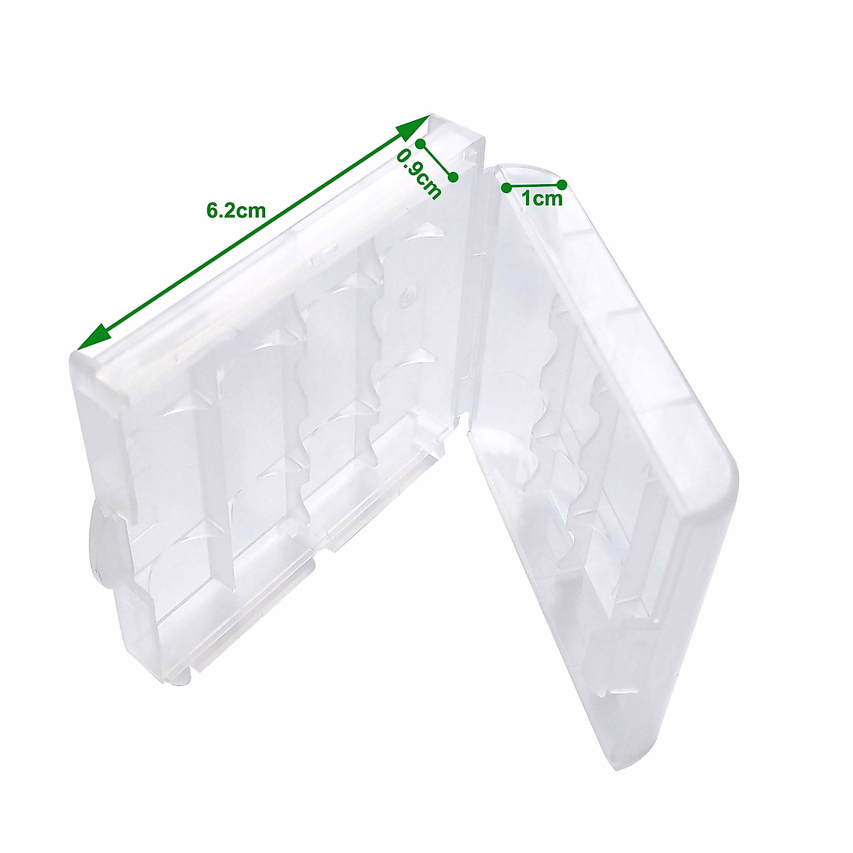 Battery Storage Case for AA/AAA, Battery Holder Box (6Pack Clear)