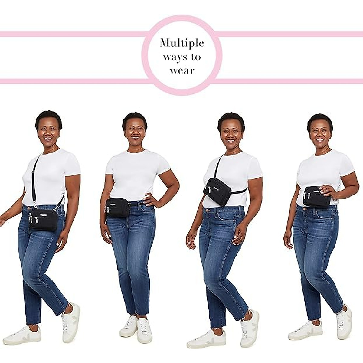 Baggallini womens Triple Zip Bagg Convertible Cross Body, Pewter Floral, One Size US