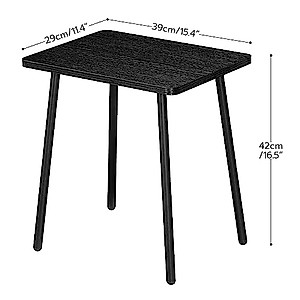 HOOBRO Side Tables Set of 2, Small Accent Table End Table for Small Spaces, Modern Minimalism Nightstand Beside Table for Living Room, Bedroom, Balcony, Easy Assembly, Black BB87BZP201