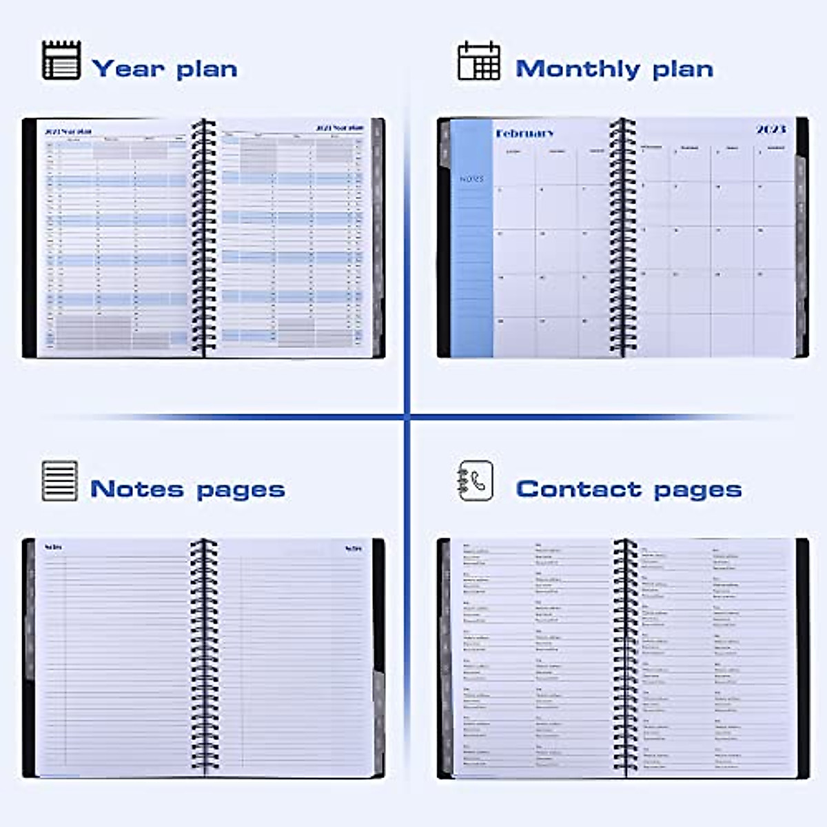 2024 Planner - Weekly Planner 2024 from January 2024 to December 2024, 5" x 8" Planner with Year Plan, Monthly Tabs, Monthly Expense & Notes, Inner Pocket, 100GSM Paper