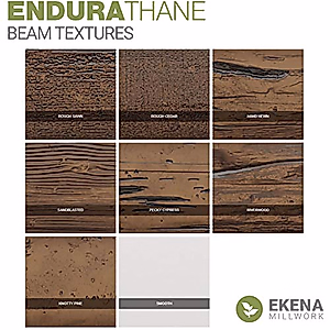 Ekena Millwork MANURS04X06X36PP Rough Sawn Faux Wood Fireplace Mantel, 4"H x 6"D x 36"W, Natural Pine