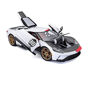 Maisto 2021 Ford GT #98 White Heritage Edition 1/18 Diecast Model Car 31390 (31390HE)
