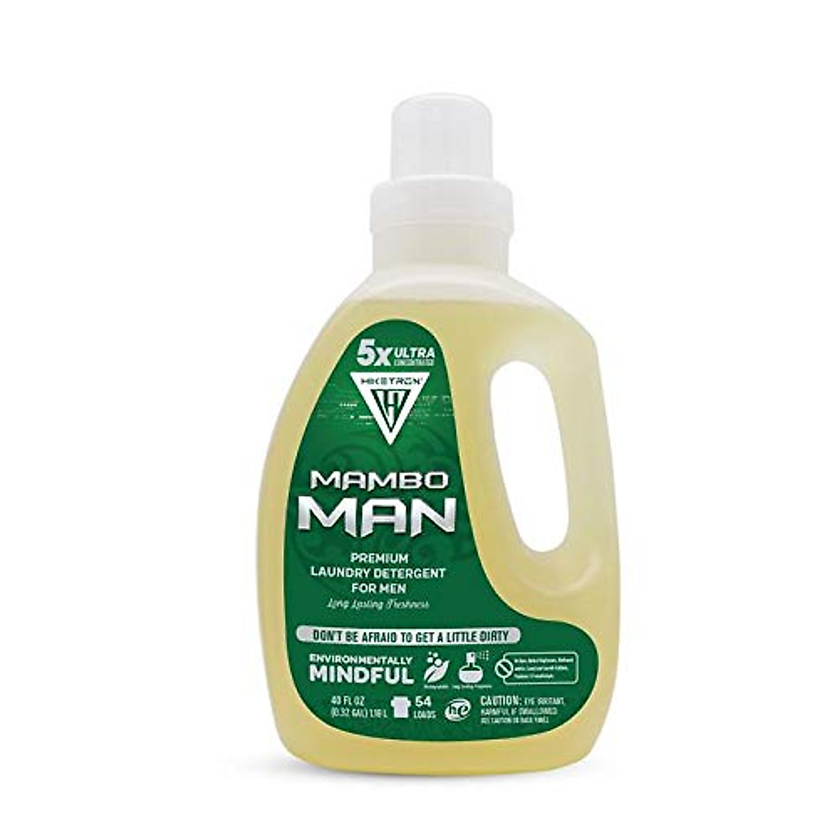 Hiketron Mambo Man Laundry Liquid Detergent, 5x Ultra Concentrated, Tough Stains Remover, Long Lasting Masculine Scent (40 Fl Oz, Pack of 1)