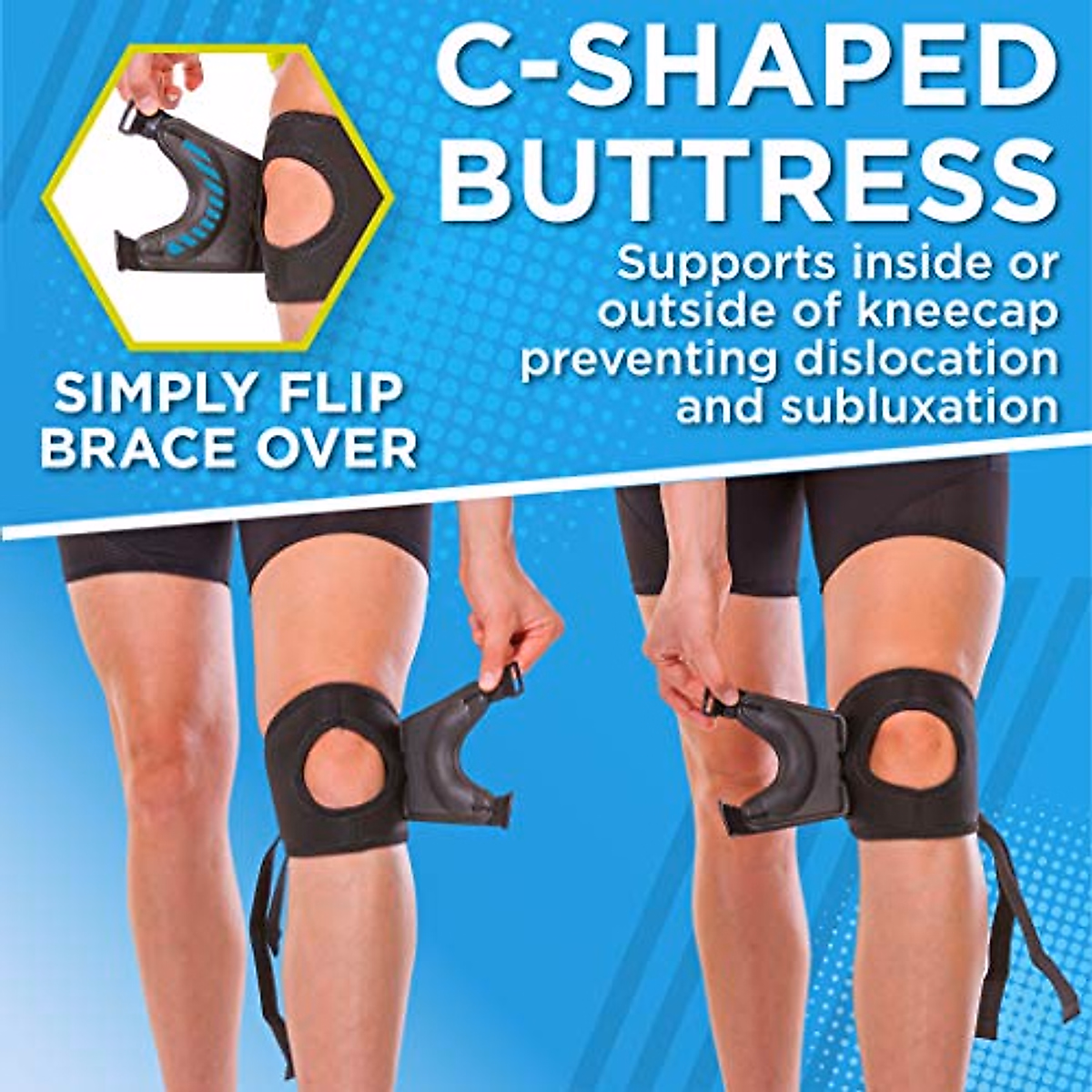 BraceAbility Patellar Tracking Knee Brace - Running, Exercise, Basketball Support Sleeve Stabilizer for Post Kneecap Dislocation, Tendonitis, Ligament, Patellofemoral and Meniscus Injuries (Medium)