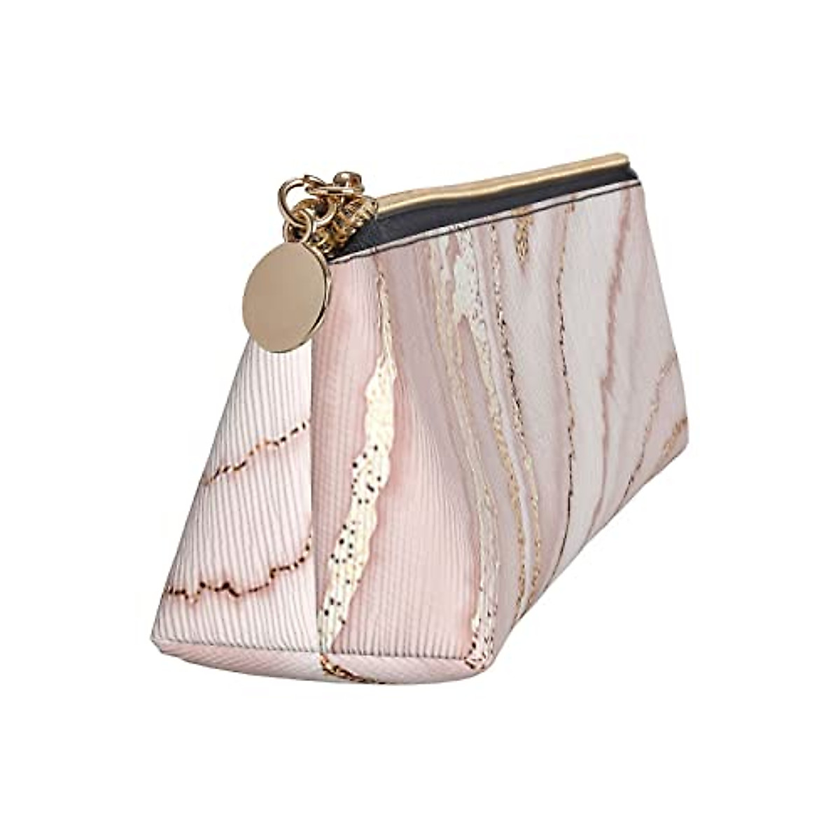 Pink Rose Gold Marble Pencil Case Women Pen Pouch Simple Carrying Box for Adult With Smooth Zipper Durable Lightweight for Office Organizer Storage Bag