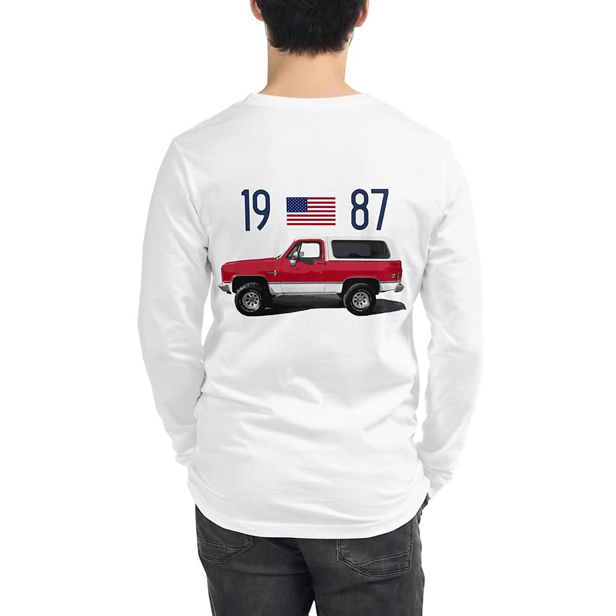 JG Infinite 1987 Chevy K-5 Blazer Owner Unisex Long Sleeve Tee White