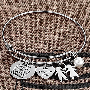 Kivosliviz Babysitter Gifts Bracelet for Women Female Best Babysitter Gift Ideas for Nanny or Caregiver Bracelets Jewelry Babysitters Bracelet