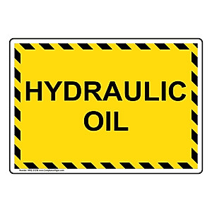 ComplianceSigns.com Hydraulic Oil Label Decal, 7x5 inch Vinyl for Fuel
