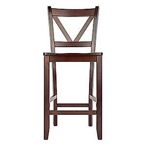 Winsome Lynnwood Collection 3 Piece Drop Leaf Table with 2 Counter V-Back Stools, Brown