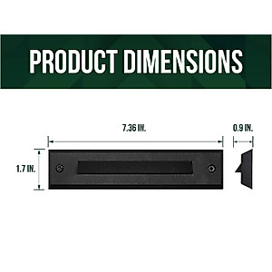 GKOLED 6-Pack Low Voltage 9-15V AC/DC LED Linear Step Lights, 2W Landscape Cutoff Stair Riser Light, Outdoor Waterproof Accent Lighting Fixtures, Die-cast Aluminum with Black Powder Coated Finish