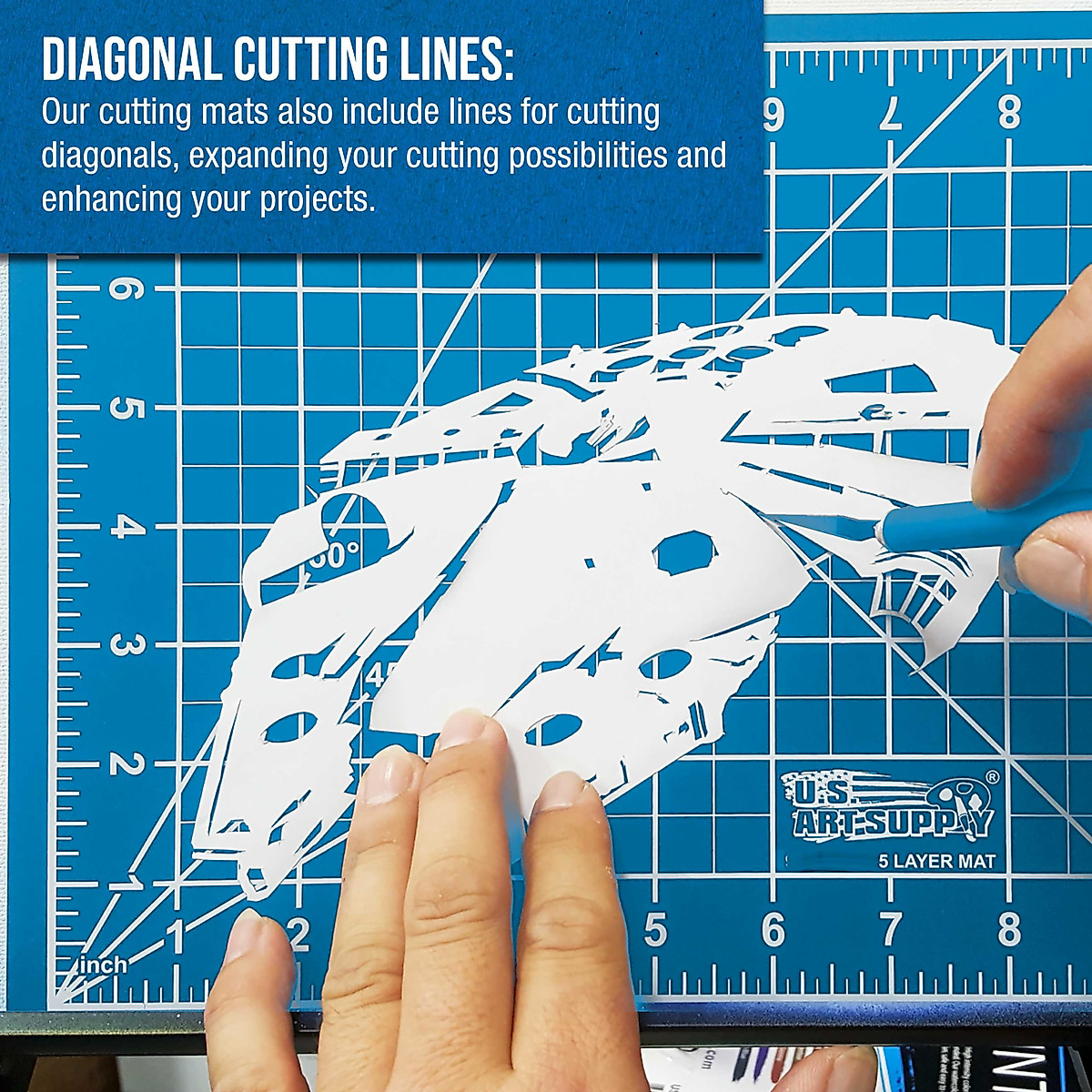 U.S. Art Supply 18" x 24" Pink/Blue Professional Self Healing 5-Ply Double Sided Durable Non-Slip Cutting Mat Great for Scrapbooking, Quilting, Sewing and all Arts & Crafts Projects