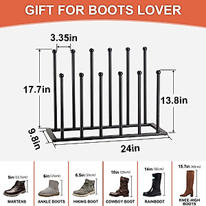 Housen Solutions Boot Rack, Free Standing Metal Shoe Racks Organizer for Tall Boots, 6 Pairs Black Shoes Boot Holder for Knee-High, Hiking, Rain Boot, Working Boot in Closet, Entryway, Garage