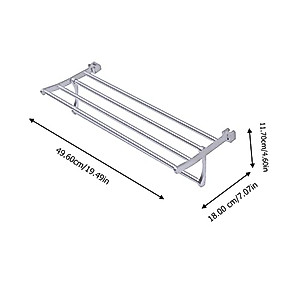 Veemoon 1 Set Towel Rack Wall Mounted Shelf Toilet Rack Metal Shelves Bath Wall Shelf Conditioner Sponge Razor Holder Kitchen Wall Shelf Wall Slippers Holder Portable Towel Rack Aluminum