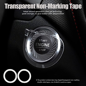 Tybasthe Rotary Push Start Button Cover, Joker Car Accessories Engine Start Stop Button Cover, Car Stickers Interior Decor, Motorcycle Ignition Key Switch Cover, Black