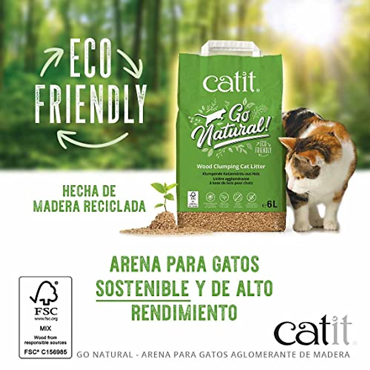 Catit Go Natural Wood Clumping Cat Litter 6.4 lb