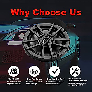 H YANKA 6.5 Car Speakers, Full Range Stereo 220 Watt Max 2-Way Coaxial Car Audio Speakers, Professional Car Door Speakers, Sound Stereo and no Distortion, Y30 Magnet Woofer and NdFeB Tweeter (1 Pair)