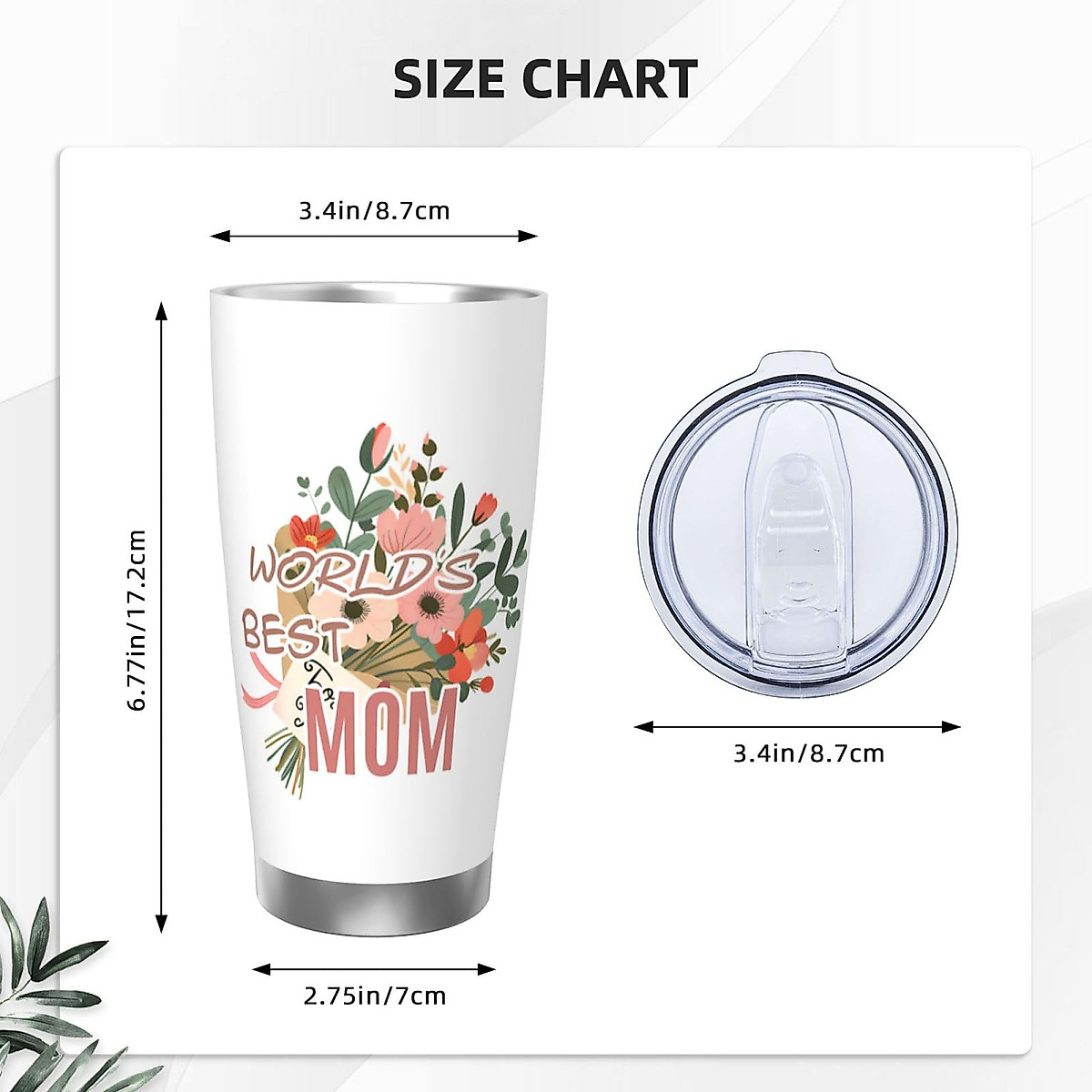 KOPOEELK Mom Tumbler, Mom Birthday Gifts From Daughter Son, 20oz Insulated Stainless Steel Tumbler with Lid, Flower Mug for Mothers Day Gifts