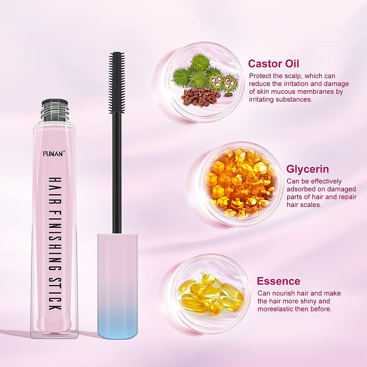 Hair Finishing Stick 2 Pack, Flyaway Feel Stick Hair, Small Broken Hairs Finishing Cream, Non-Greasy and Non-Sticky