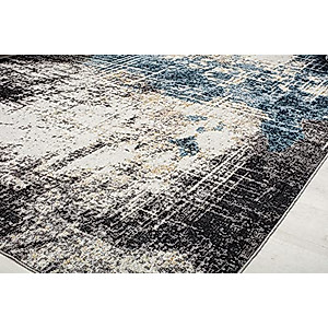 Rugs America Jaelyn JD45B Midnight Distressed Transitional Black Area Rug, 2'6" x 4'