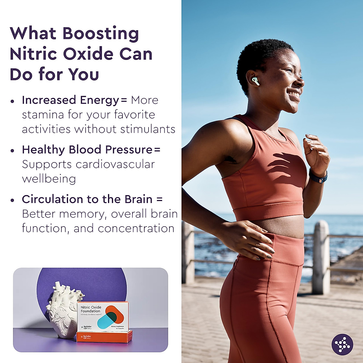 Berkeley Life Professional - Nitric Oxide Booster & Support Supplement with Organic Beetroot Powder - Helps Maintain Healthy Blood Pressure - Support Circulation & Cardiovascular Health - 60 Capsules