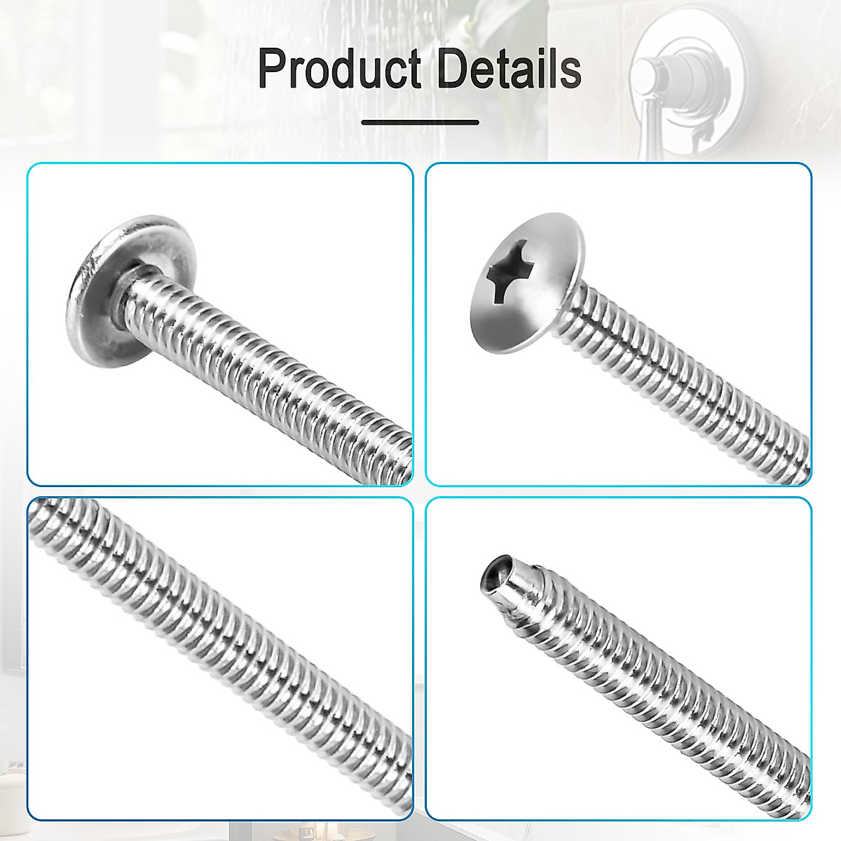 2-Pack 15528 Shower Faucet Escutcheon Screws Replacement for Moen - Escutcheon Trim Screws Shower Handle Cover Plate Screws for One-Handle Tub and Shower Faucets