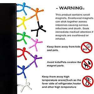 Refrigerator Magnets, 10pcs Mini Man Flexible Fridge Magnets, Cute Rubber Magnet Magnetic for Adults Office Fun Decorative Decoration (10)