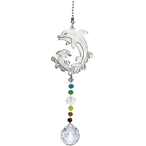 Persofine Window Hanging Suncatcher with Crystal, dolphin Crystal Sun Catcher Hanging Rainbow Maker Ornament for garden corridors and Home Decoration (dolphin)