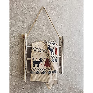 HoreZer Hanging Towel Rack Wall-Mounted,Ladder Hand Towel Rack for Bathroom Hanging Blanket Ladder Rustic Farmhouse Decorative Towel Rack Storage Shelf