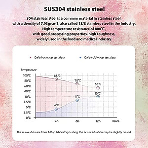 16 oz Stainless Steel Water Bottles,Vacuum Insulated Water Bottles for Hot & Cold Drinks,Perfect for Biking,Backpack,Camping,Office or Car (Pink)