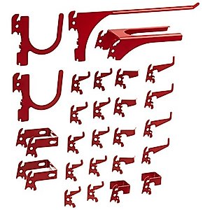 Wall Control Slotted Pegboard Industrial Hook Assortment Kit - 26-Pc. Red, Model Number 35-K-DLXRD
